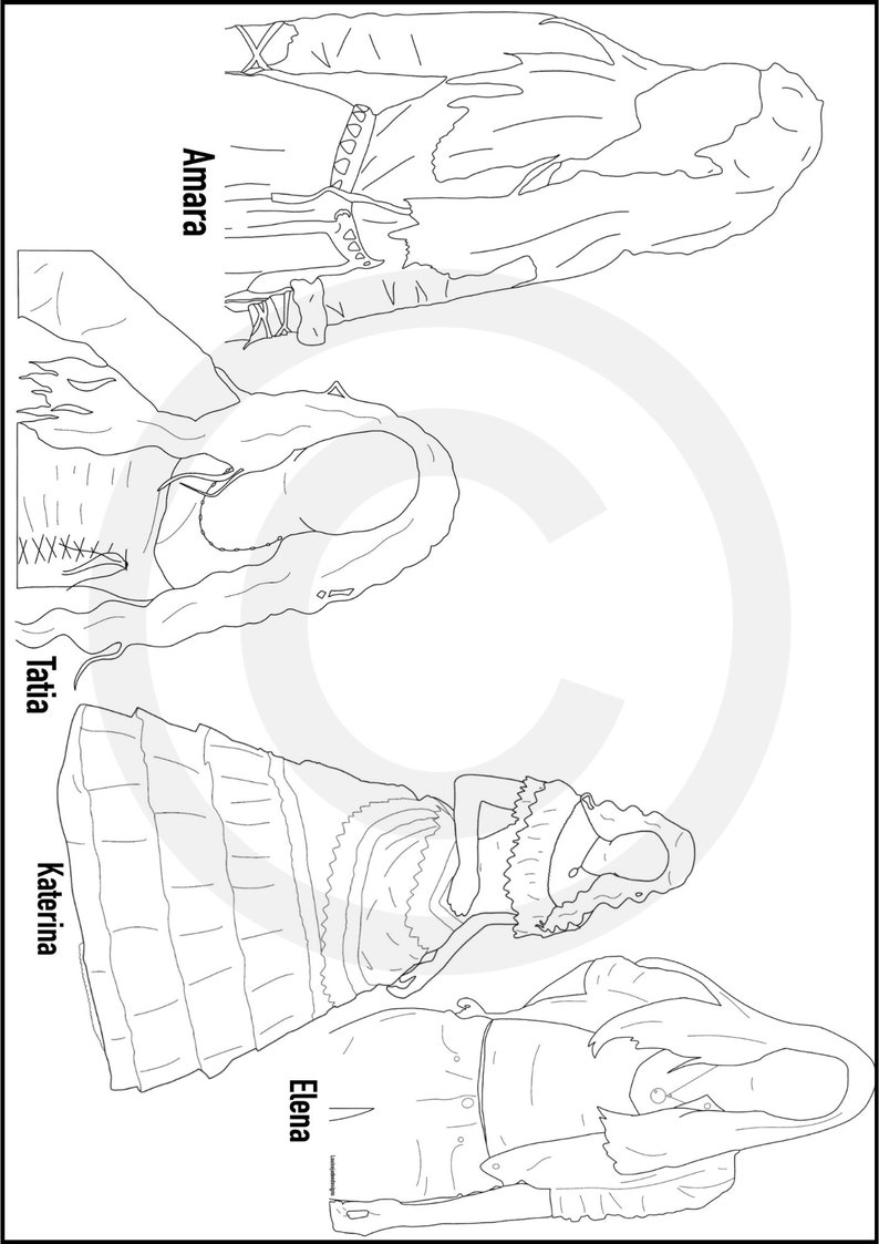 The Vampire Diaries Digital Colouring Page, Elena Doppelgangers ...