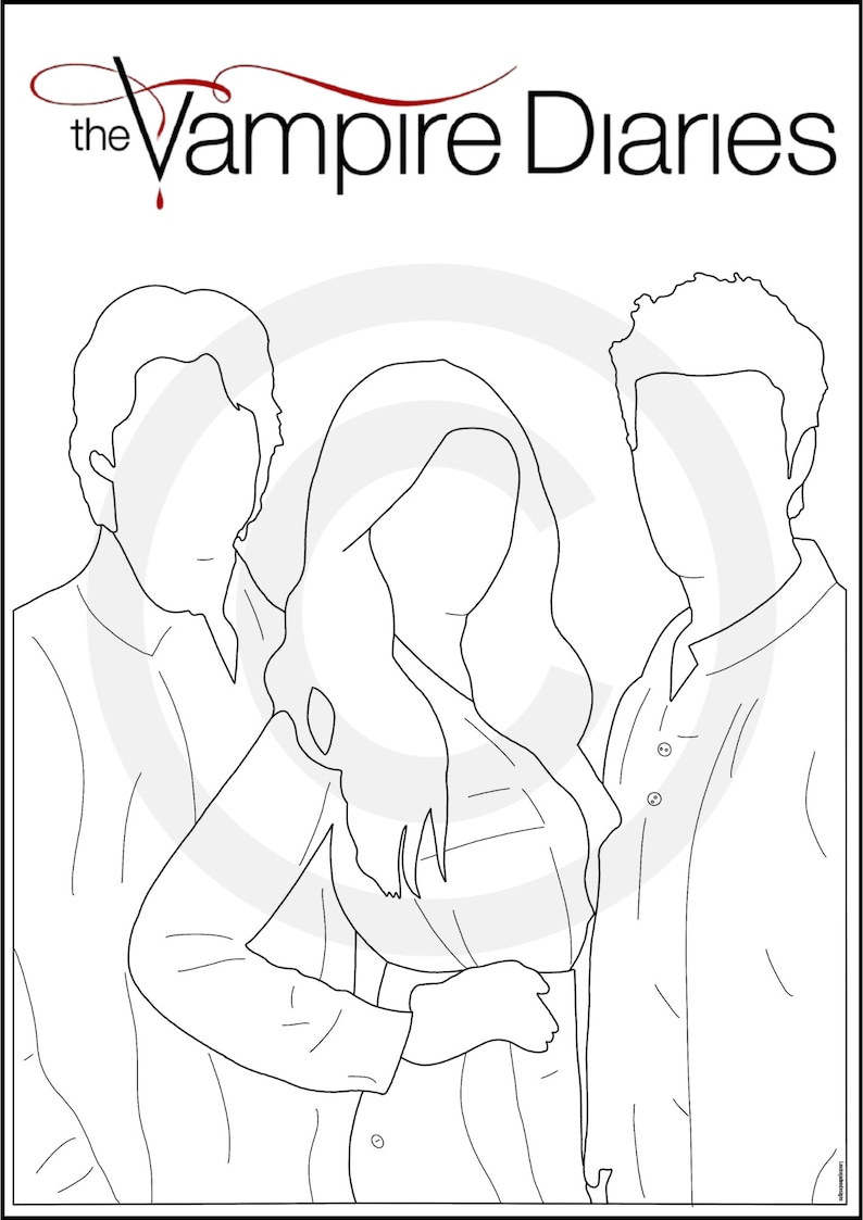 The Vampire Diaries Digital Colouring Page, Salvatore Colouring Page ...