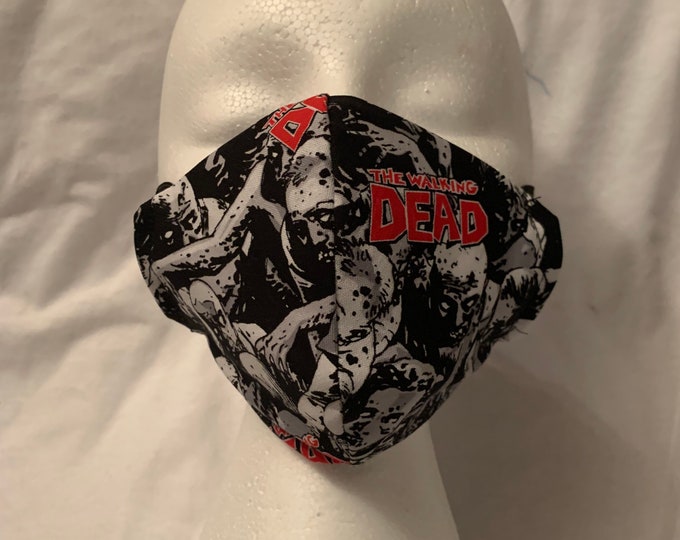 Walking Dead Double Layer Face Mask—ear Loop Style 100% Cotton Washable ...