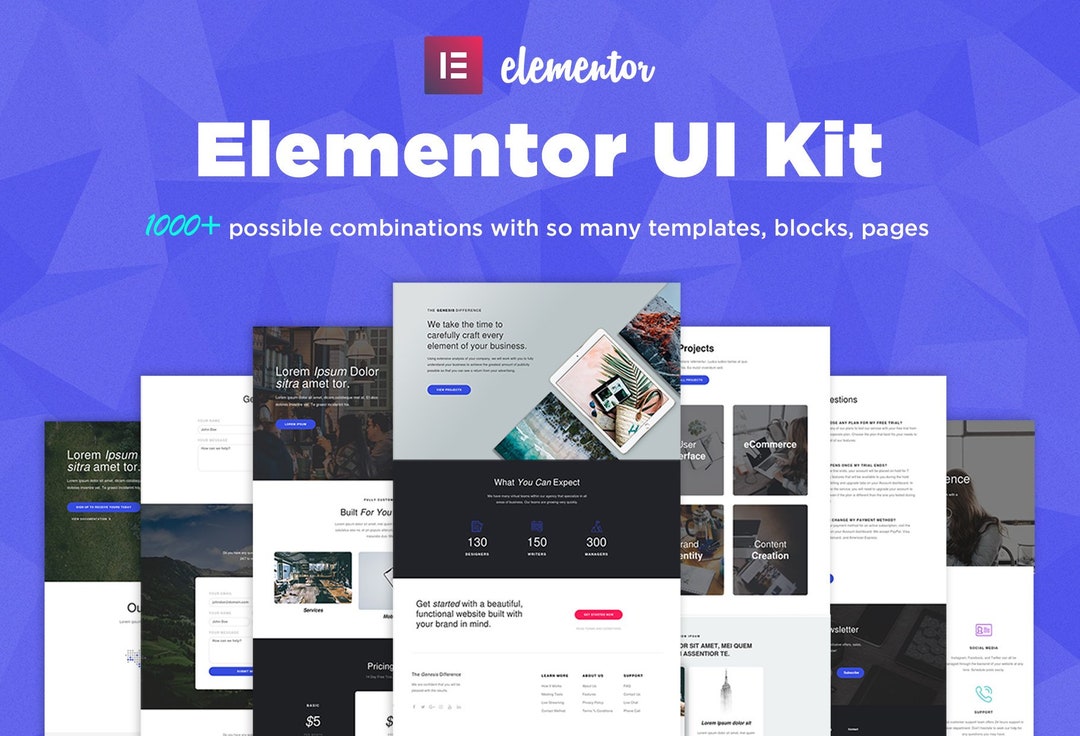 Elementor UI Kit, Templates, Blocks - Etsy