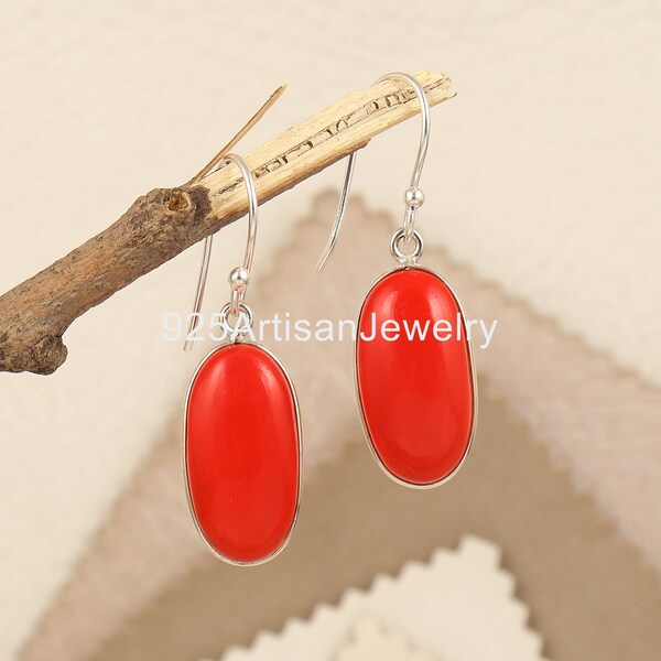 Red Coral Earrings - Etsy