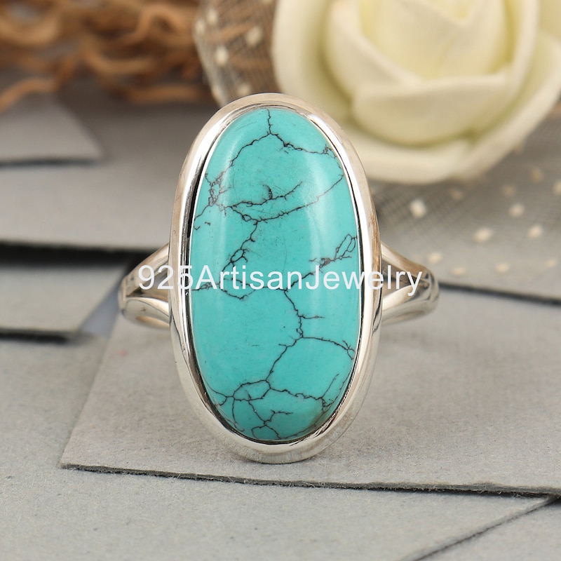 Oval Turquoise Ring - Etsy