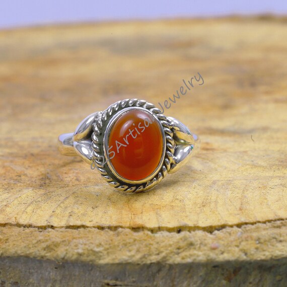 Echter Karneol Ring 925 Silber Ring Karneol 7X9 MM Oval | Etsy
