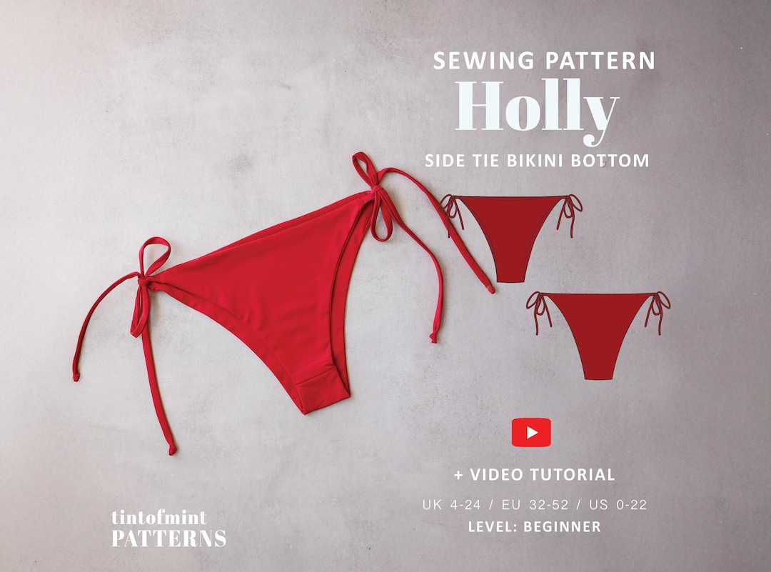 Holly Triangle Bikini Bottoms Swimwear Pattern // UK 4-24, US 0-20 ...