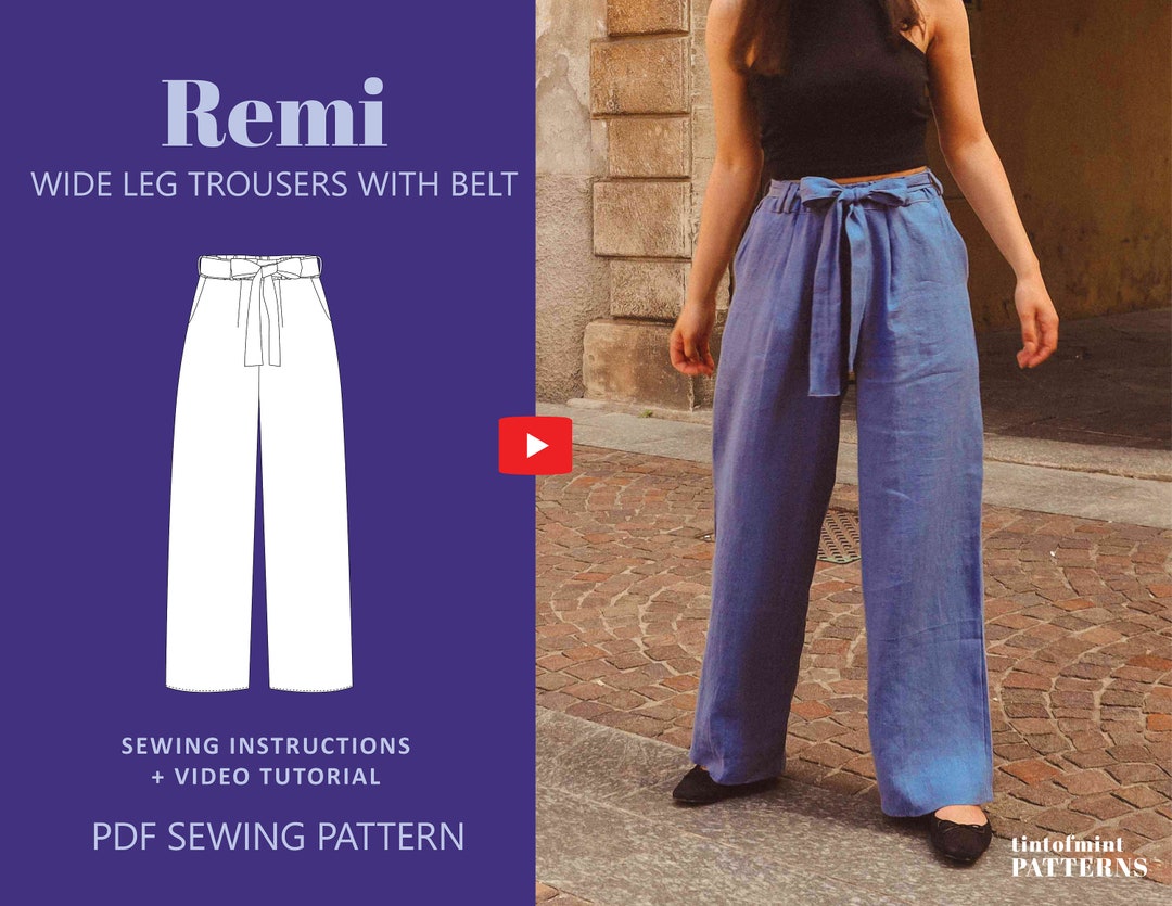 Remi Wide Leg Trousers Digital Pattern // UK 4-24, US 0-20 // PDF ...