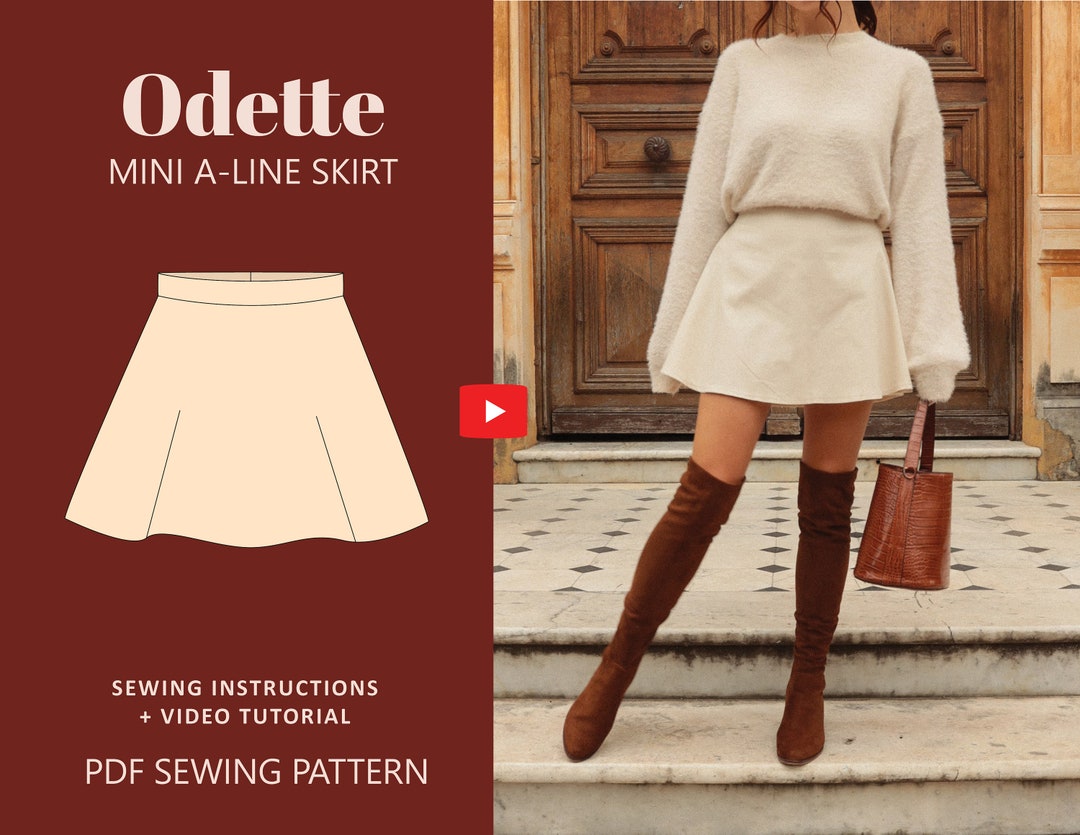 Odette High Waisted Skirt Digital Pattern // UK 4-24, US 0-20 // PDF ...
