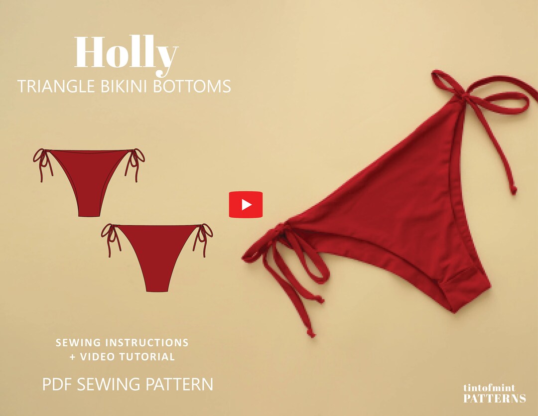 Holly Triangle Bikini Bottoms Swimwear Pattern // UK 4-24, US 0-20 ...