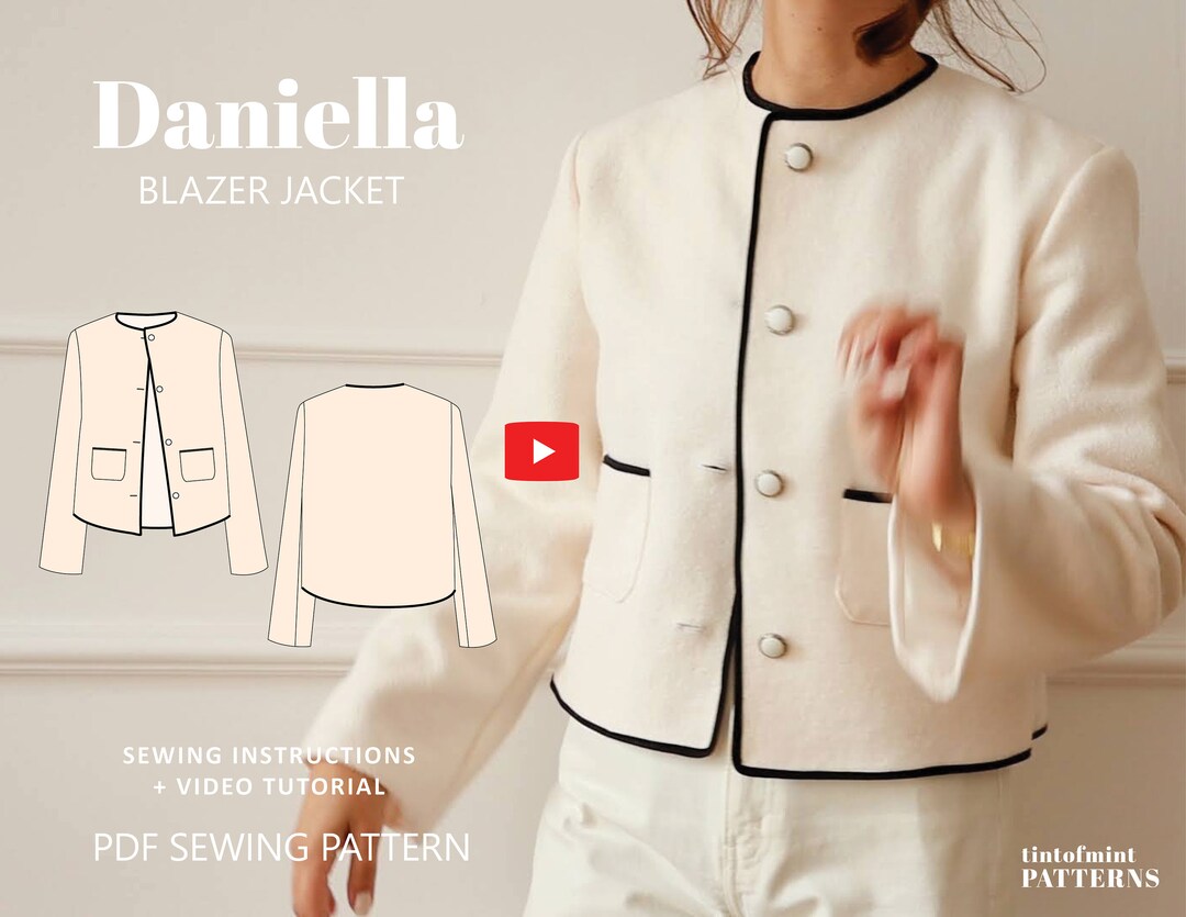 Danielle Blazer Jacket Digital Pattern // UK 4-24, US 0-20 // PDF ...