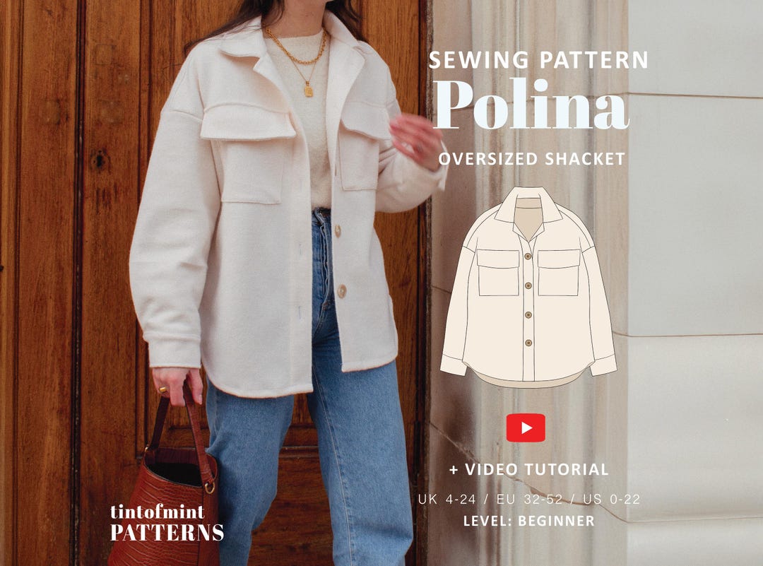 Polina Oversized Shacket Digital Pattern // UK 4-24, US 0-20 // PDF ...