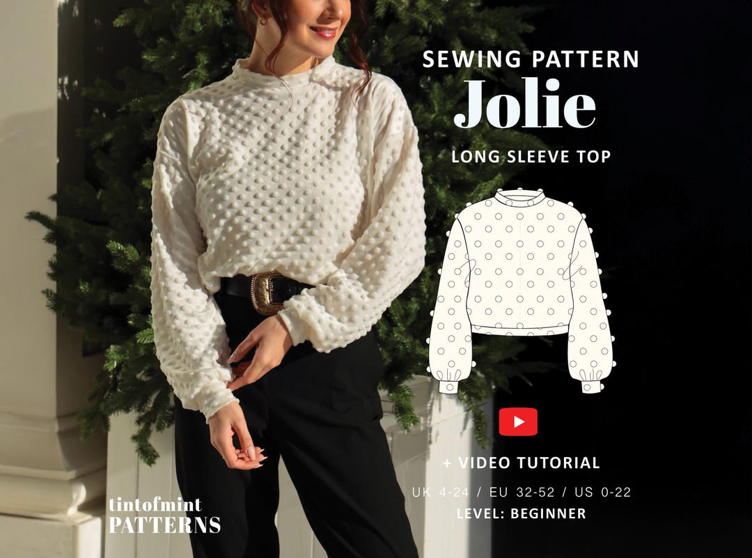 Jolie Jumper PDF Digital Sewing Pattern / UK 4-24, US 0-20 / + Video ...