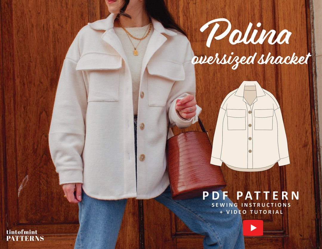Buy Polina Oversized Shacket Digital Pattern // UK 4-24 US 0-20 Online ...