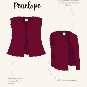 Penelope Vest PDF Digital Sewing Pattern / UK 4-24, US 0-20 / + Video ...