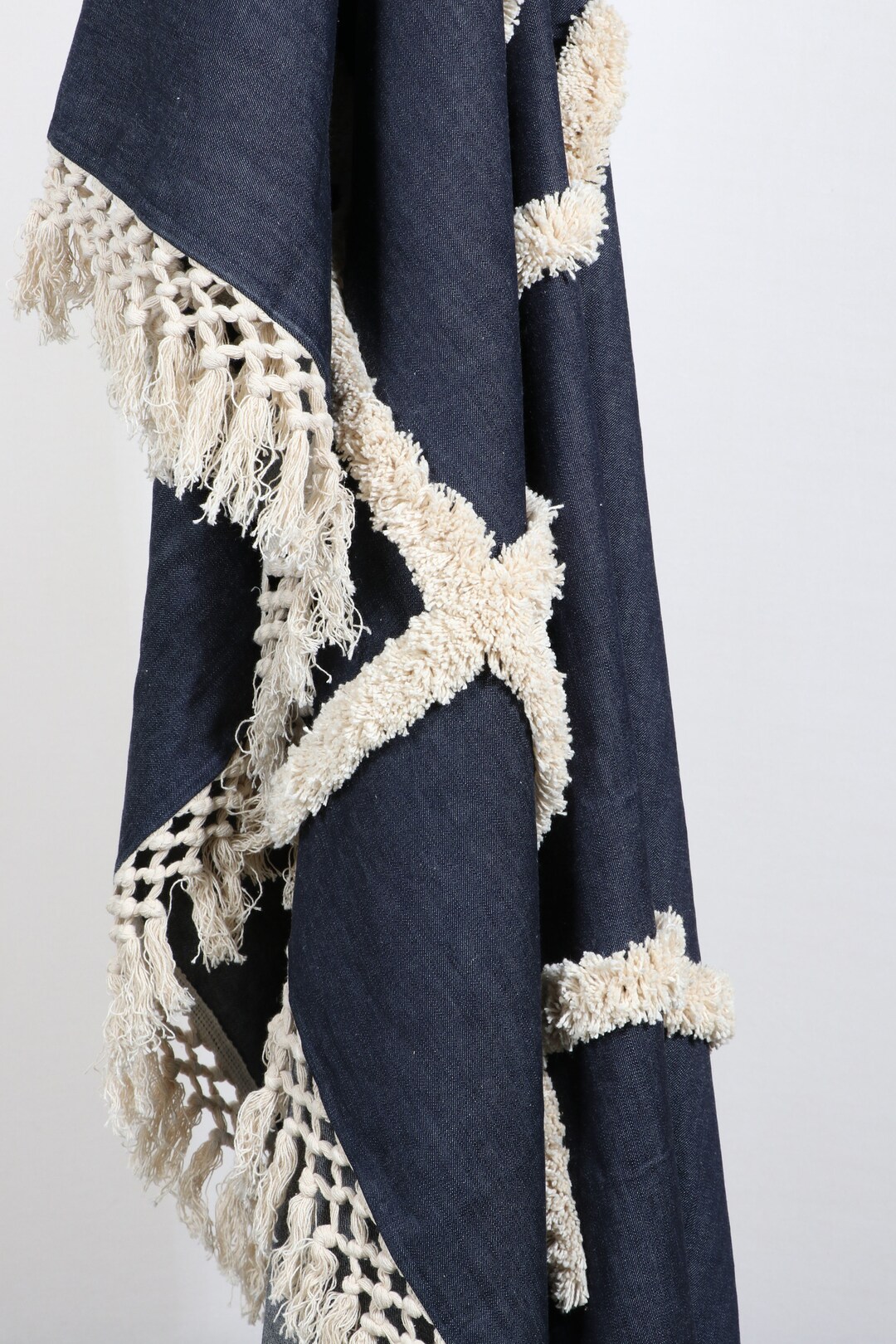 Blanket Indian Handmade Cotton Authentic Denim Woven Throw for Sofa Bed ...