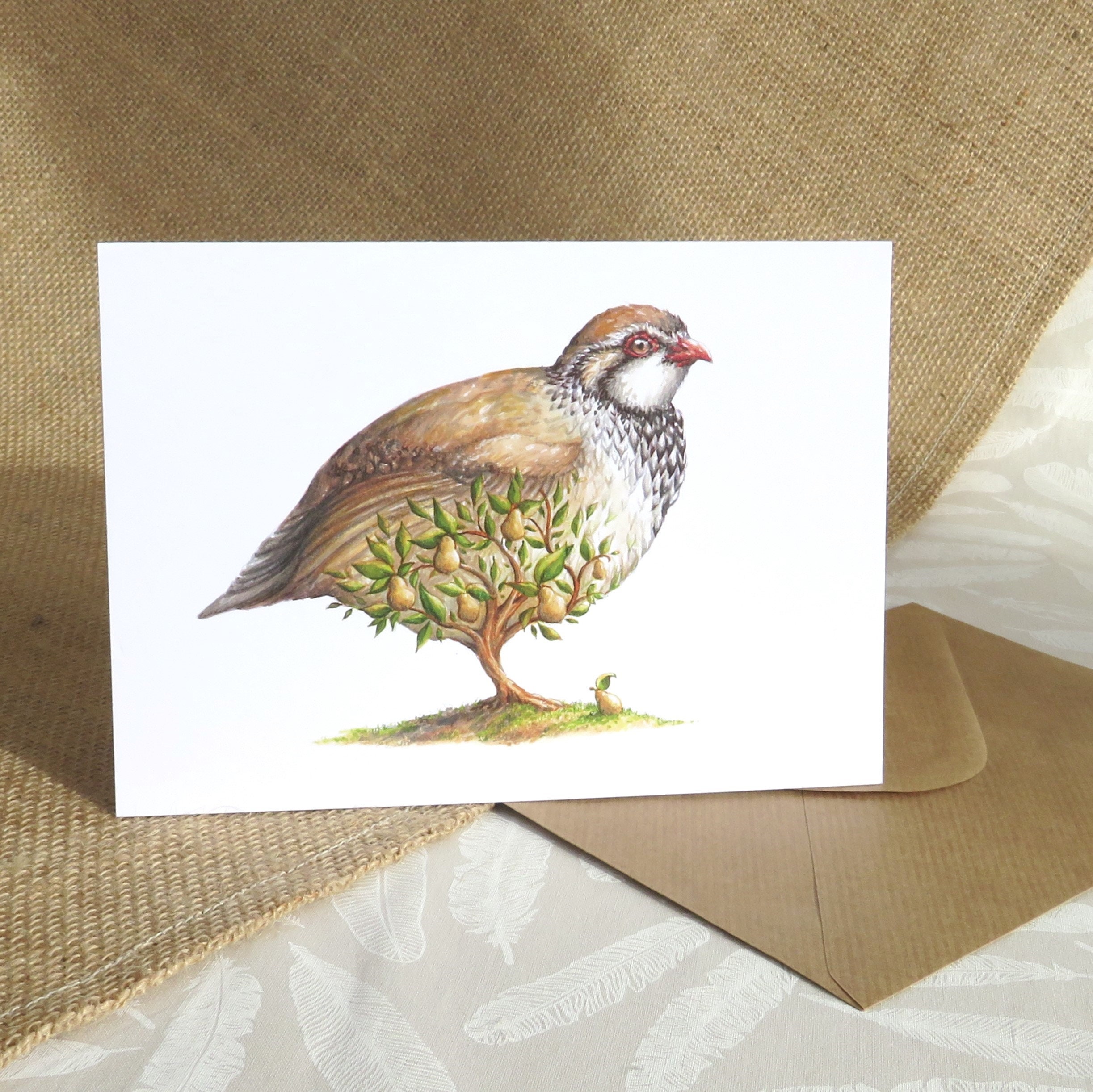 Pear Tree in a Partridge 5x7" Greetings Card - Etsy