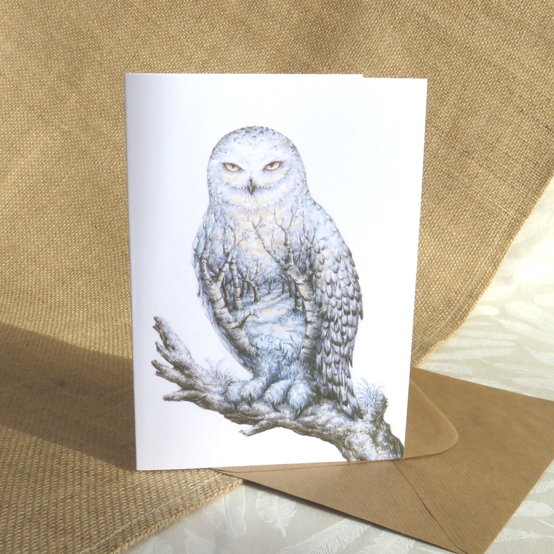 Snowy Owl 5x7" Greetings Card - Etsy