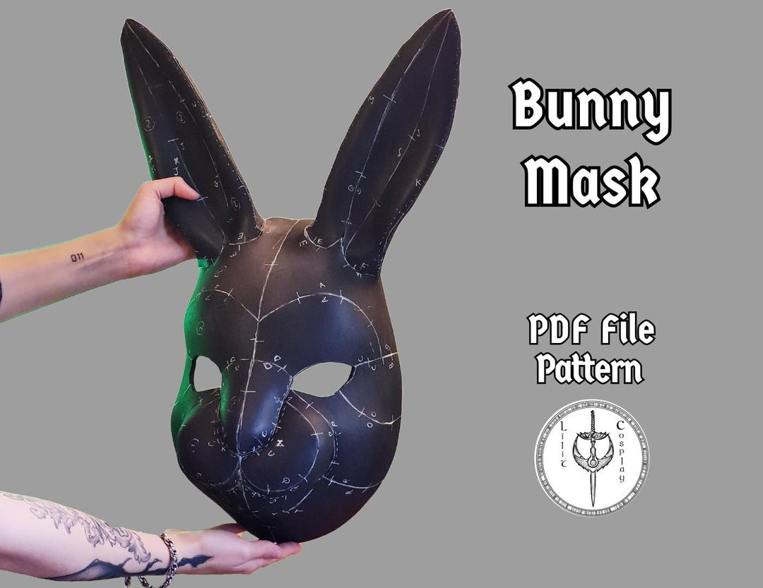 Bunny Mask Pattern PDF - EVA Foam Rabbit Template for Fursuit, LARP ...