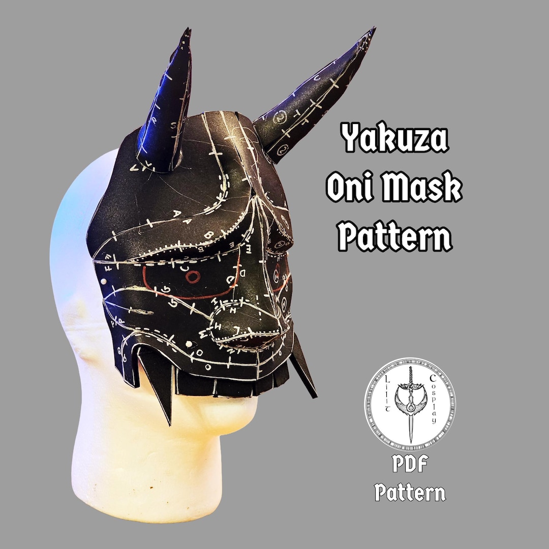 Oni Mask PDF Printable Pattern for EVA Foam - Cosplay Mask - Craft ...