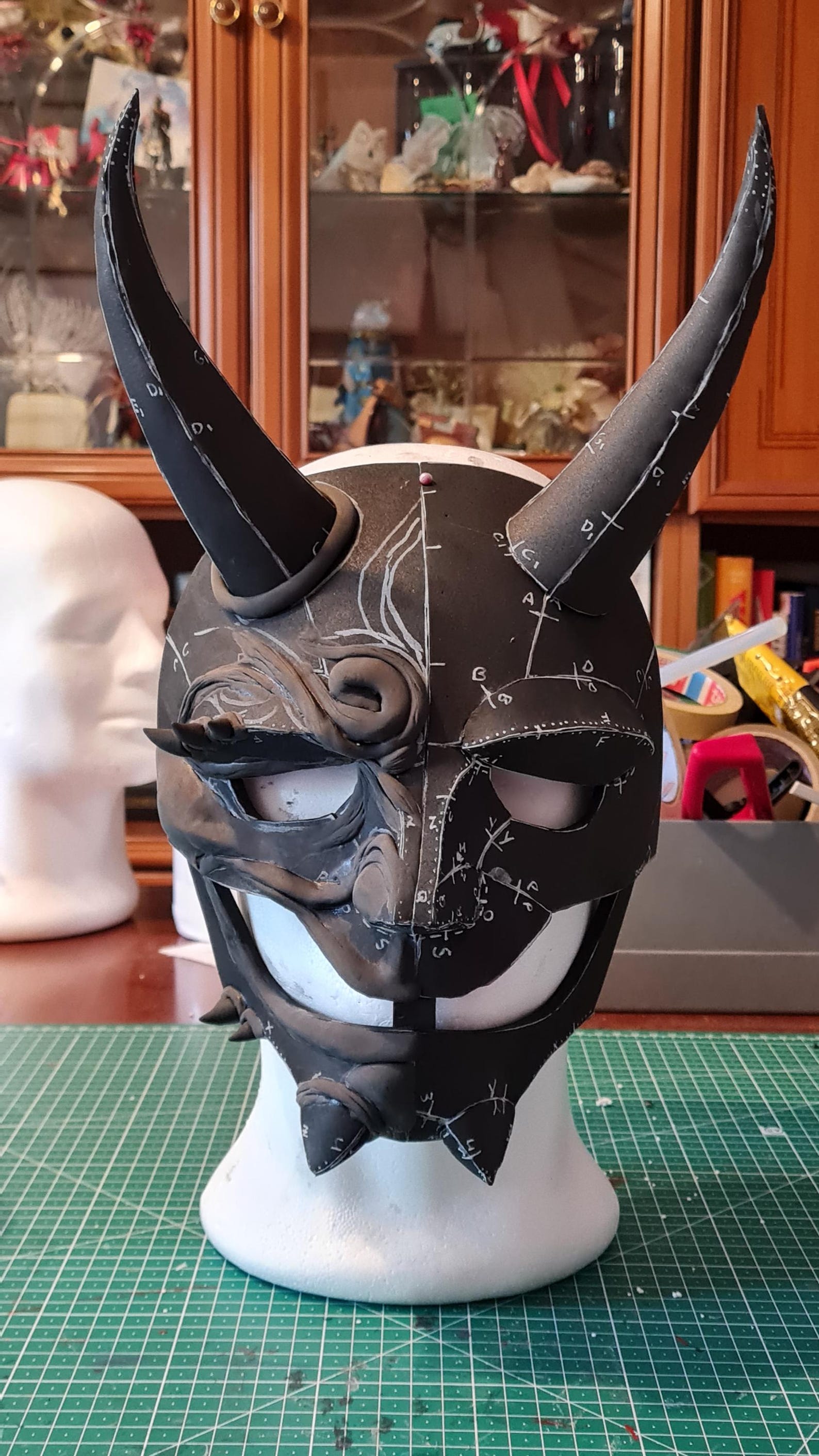 Oni Mask Pattern PDF - Customizable EVA Foam Craft Template & Mini ...