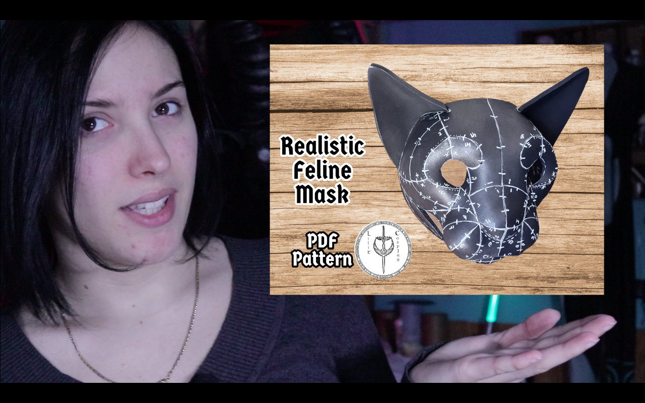 Realistic Feline Mask EVA Foam Patterns khajiit Bastet - Etsy