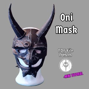 Oni Mask Pattern PDF - Customizable EVA Foam Craft Template & Mini ...