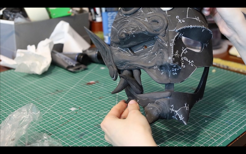 Oni Mask Pattern PDF - Customizable EVA Foam Craft Template & Mini ...