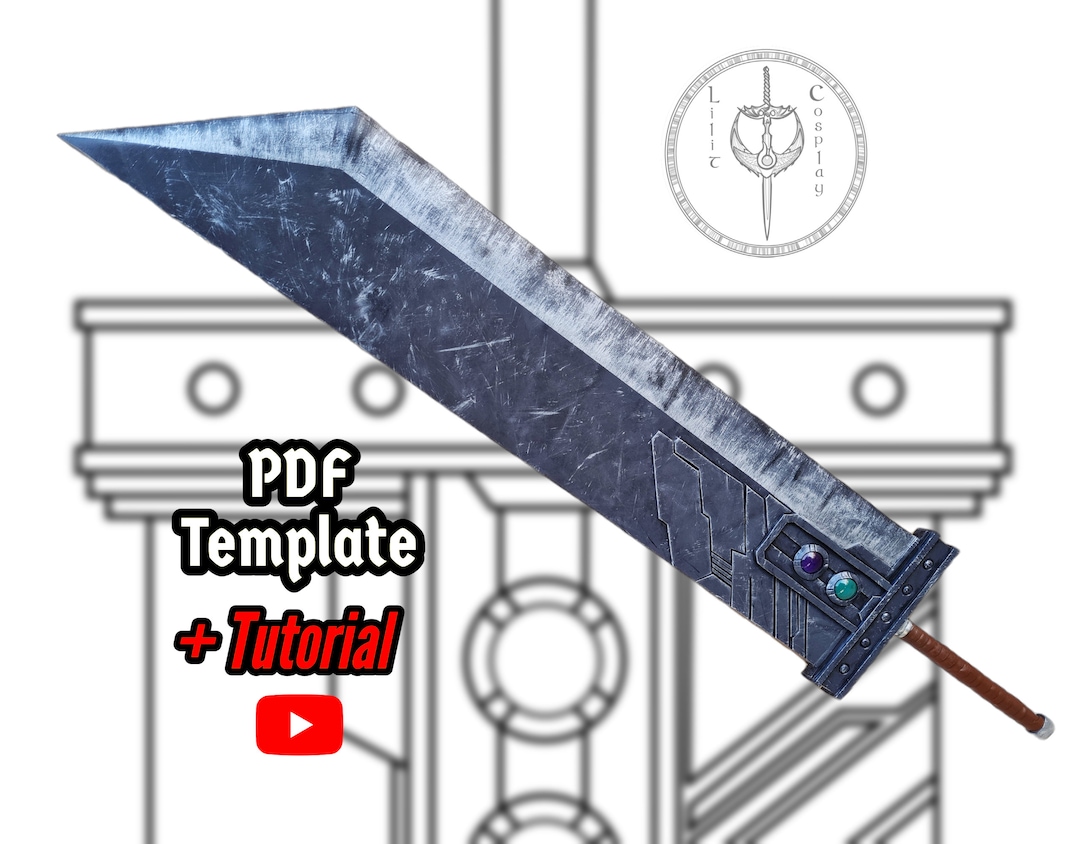 EVA Foam Sword Template Pattern PDF, With Video Tutorial - DIY ...