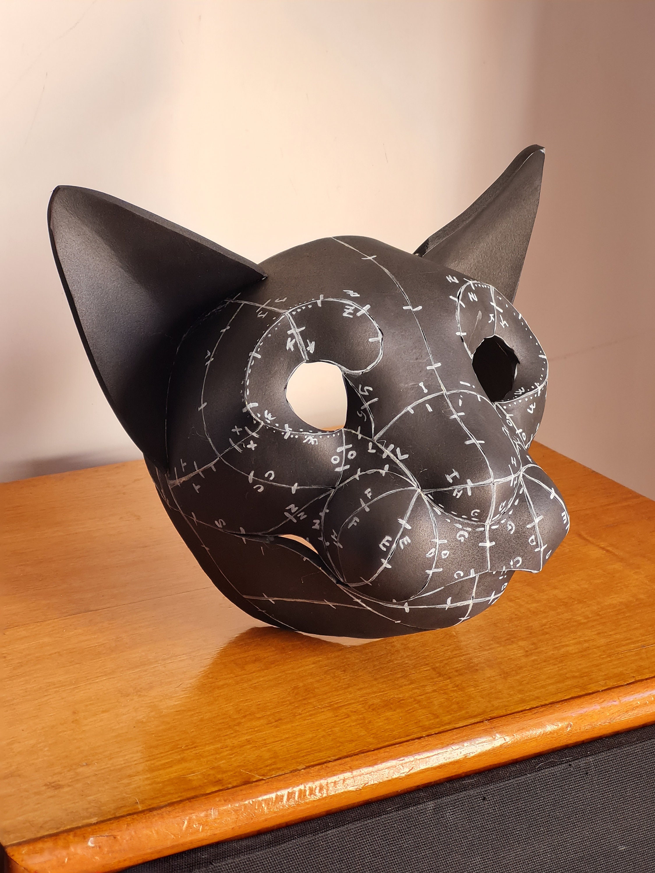 Realistic Feline Mask EVA Foam Patterns khajiit Bastet - Etsy