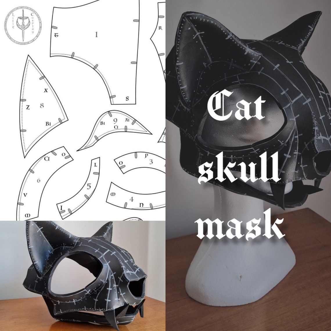 Cat Skull Mask PDF Pattern Template for EVA Foam - Etsy