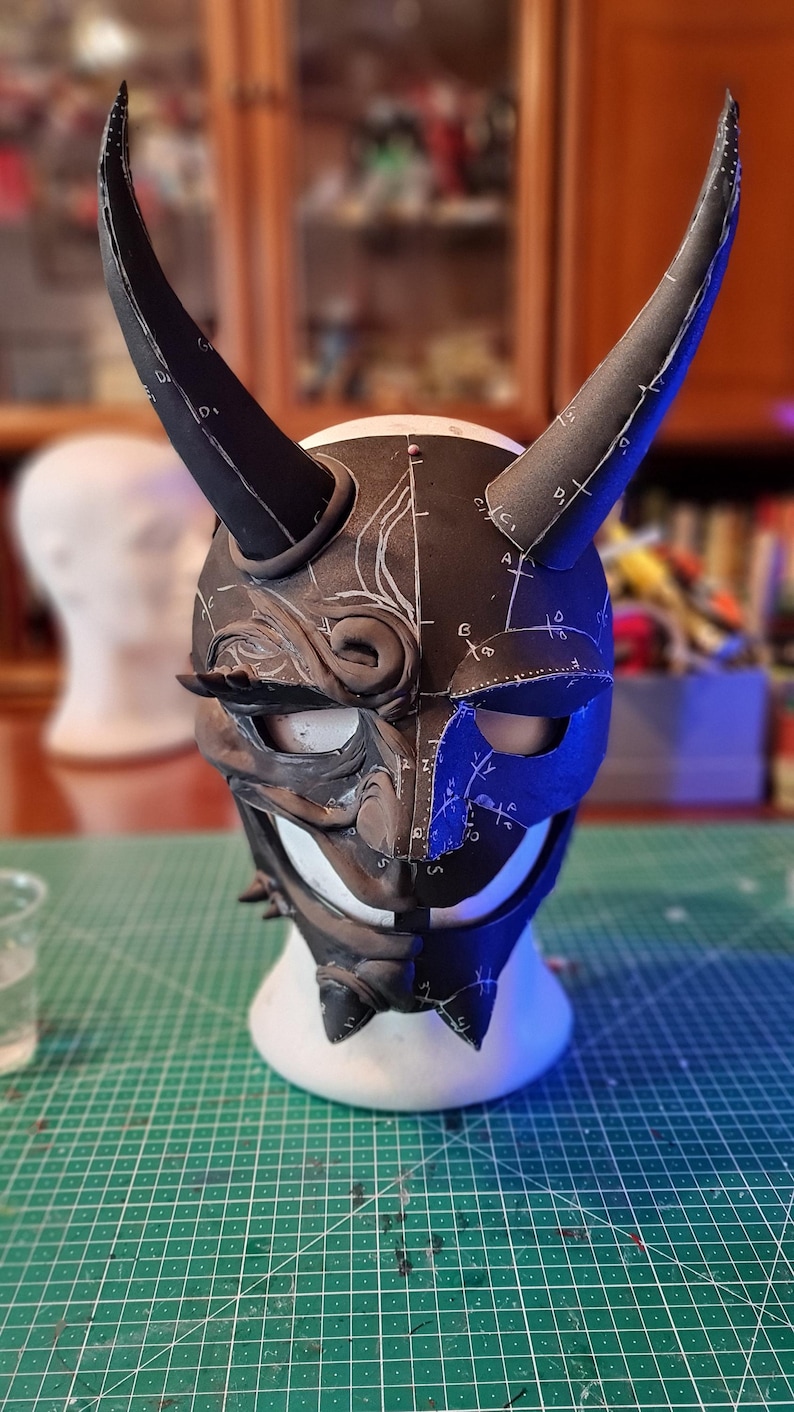 Oni Mask Pattern PDF - Customizable EVA Foam Craft Template & Mini ...