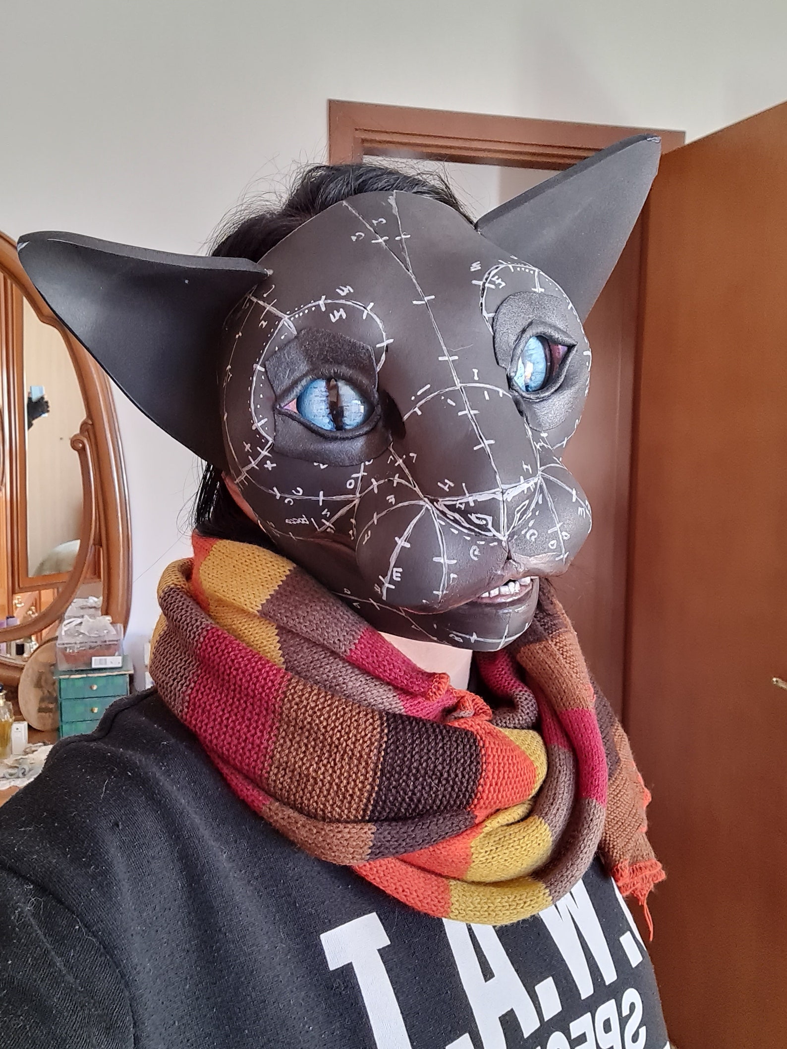 Realistic Feline Mask EVA Foam Patterns khajiit Bastet - Etsy