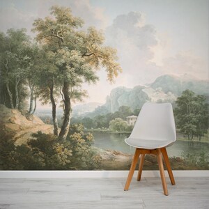 Wooded Hilly Landscape by Riverside Dale Wallpaper Mural - Removable ...