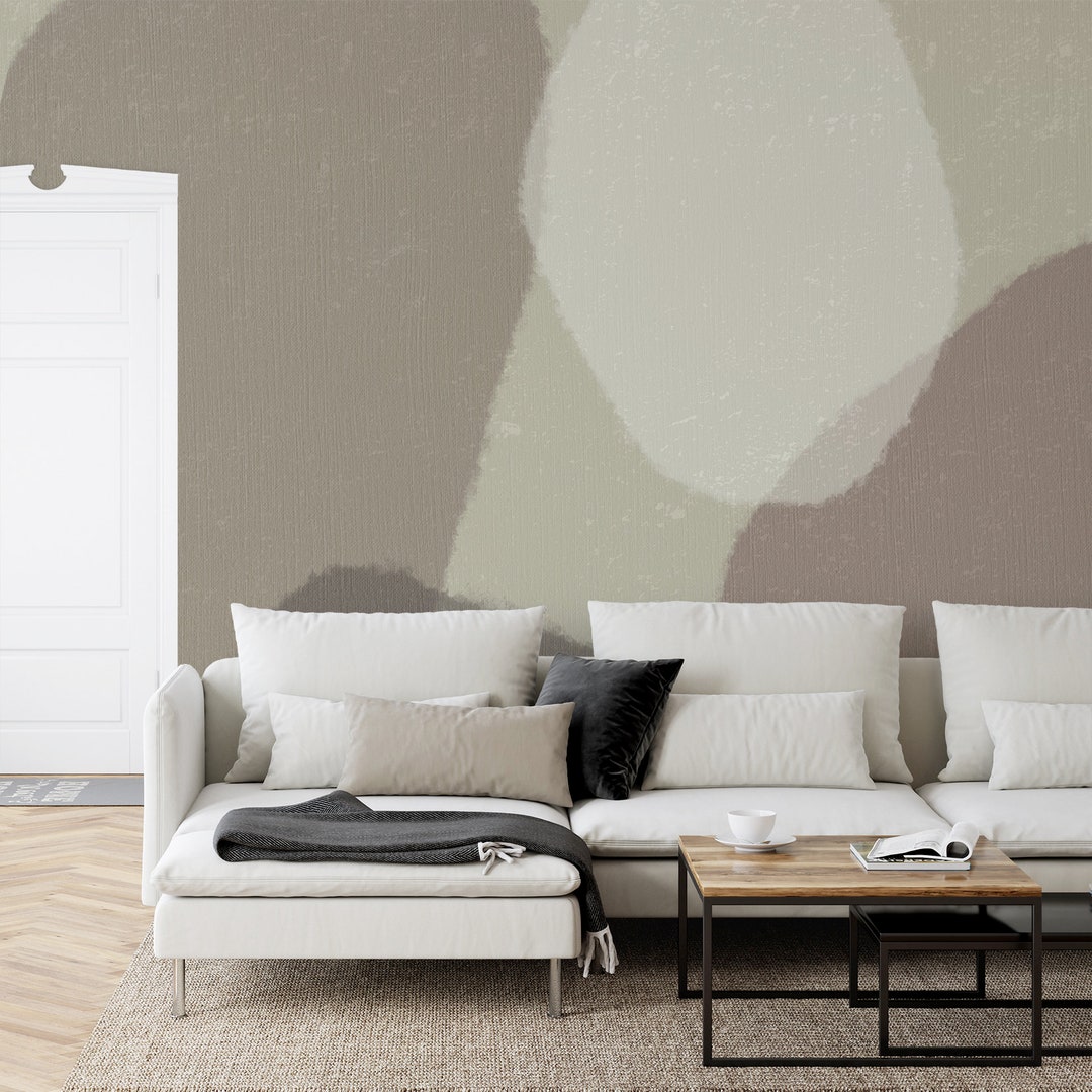 Neutral Brush Stroke Textured Blobs Paint Splash Symphony Wallpaper ...