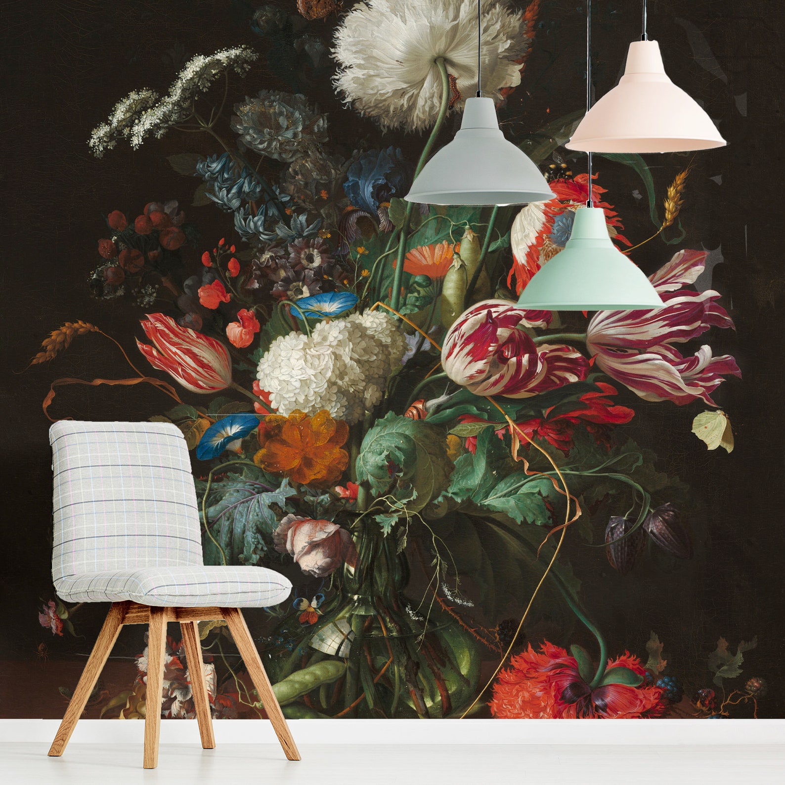 Vase of Flowers - De Heem Vase of Flowers Oil Painting Wallpaper Mural ...