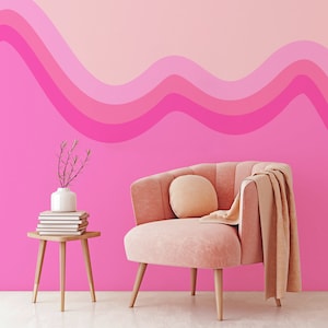 Pink Wave on Pink Wiggle Barbie Wallpaper Mural - Removable Self ...