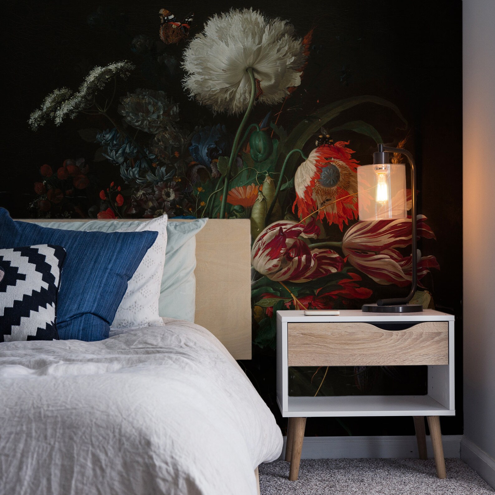 Vase of Flowers - De Heem Vase of Flowers Oil Painting Wallpaper Mural ...