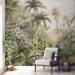 Watercolour Jungle Trees Tranquil Treescape Wallpaper Mural - Removable ...