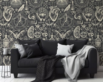 Gothic Style Wall Mural Occult Wall Mural Mystical Wallpaper Mural With ...
