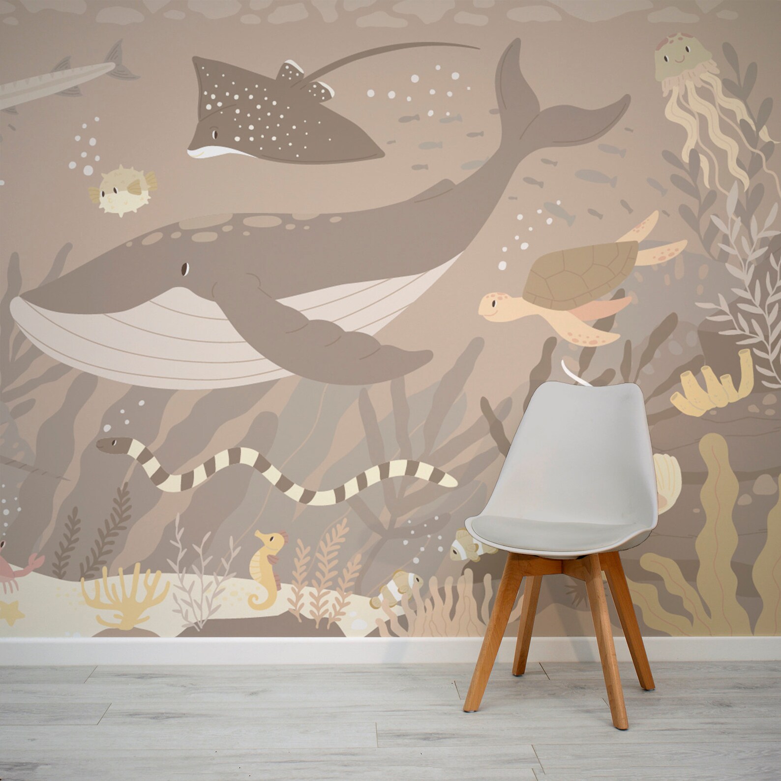 Children's Neutral Underwater Sea Life Submerged Fantasia Wallpaper ...
