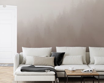 Etched Tree Wallpaper Mural Vintage Design - Etsy