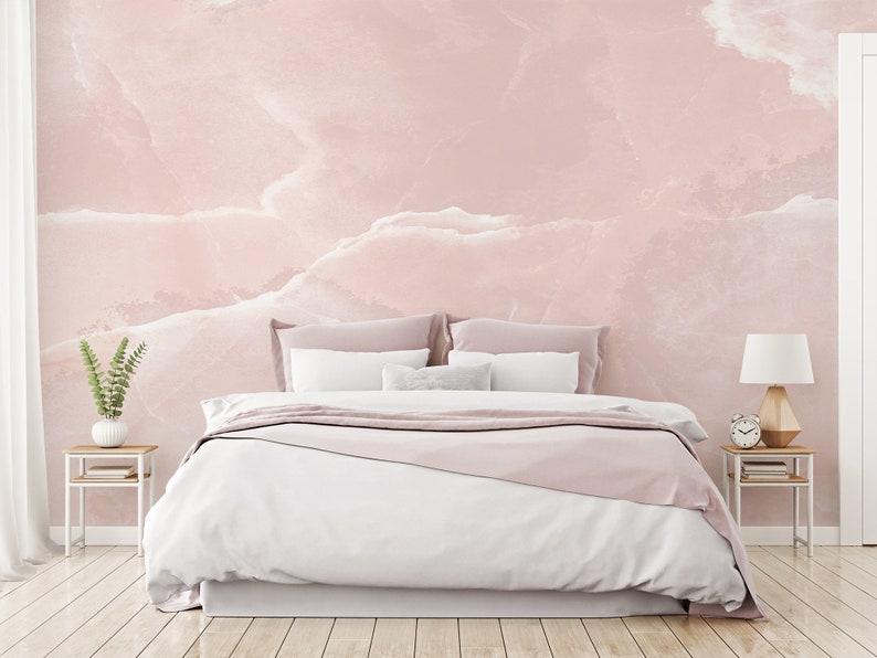 Pink Marble Effect Locobot Wallpaper Mural Removable - Etsy