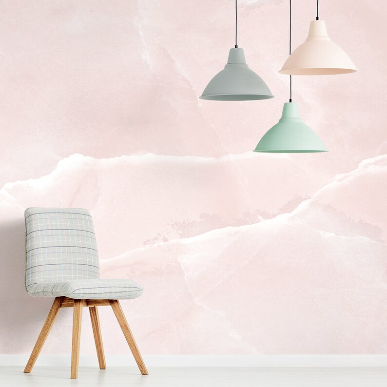 Pink Marble Effect Locobot Wallpaper Mural Removable - Etsy
