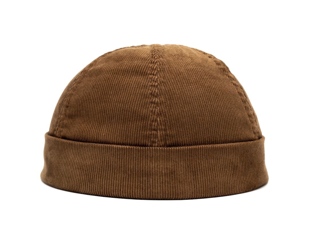 Handmade Brown Corduroy Docker Hat: Unisex Brimless Beanie - Etsy