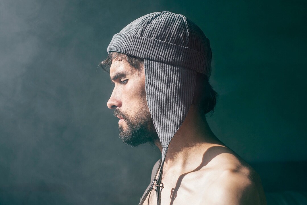 Handmade, Artistic, Docker Cap With Earflaps. Cord Docker Beanie With ...