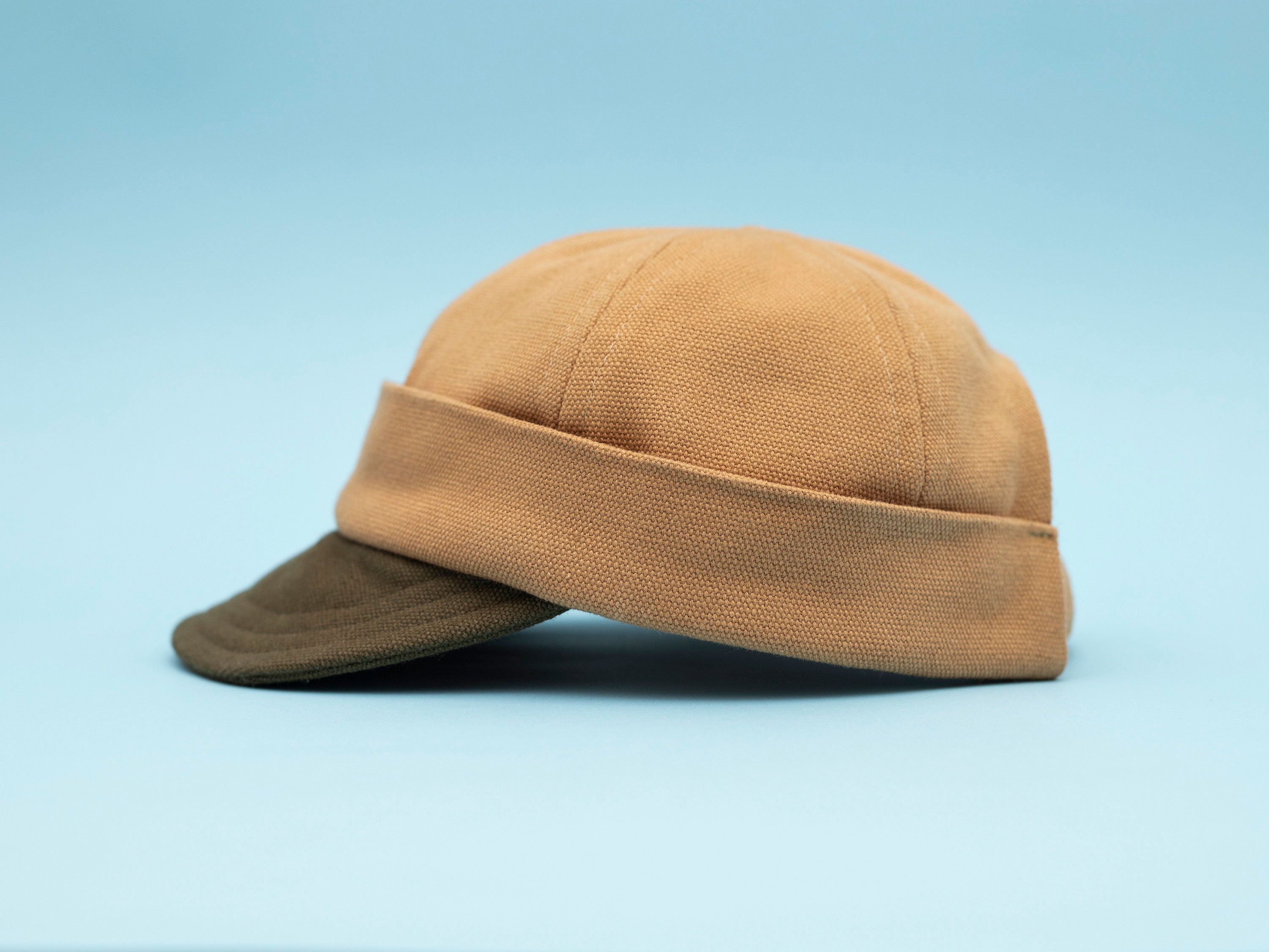 Cotton Canvas Docker Beanie: Short Brim Cap With Pencil Holder - Etsy