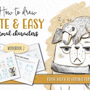 How to Draw Cute & Easy Animal Characters. Workbook 2 (procreate and ...