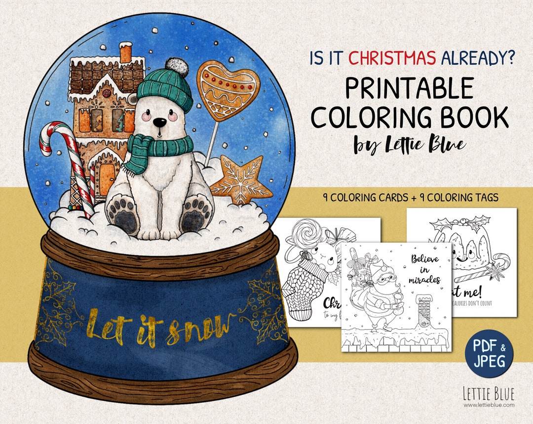 Printable Christmas Coloring Book by Lettie Blue - Etsy