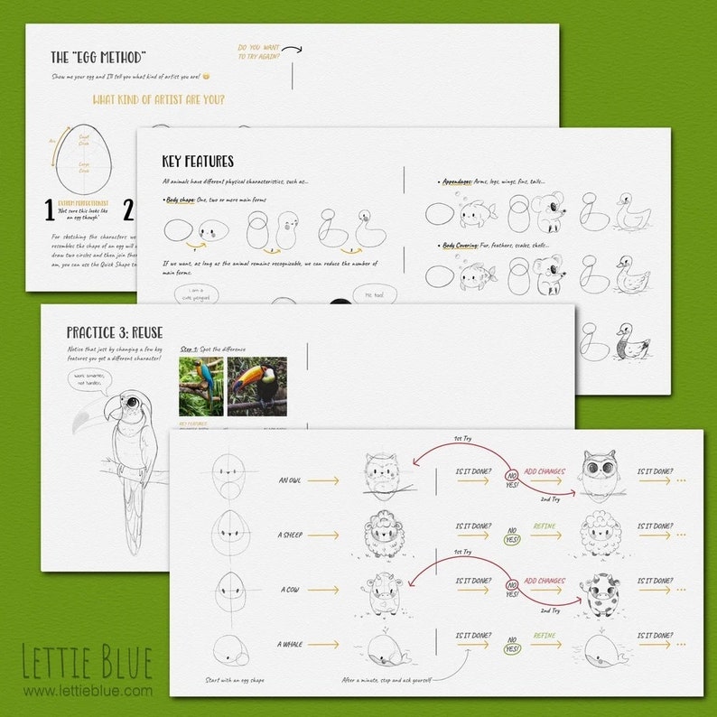 How to Draw Cute and Easy Animal Characters Series. Workbook 1 ...