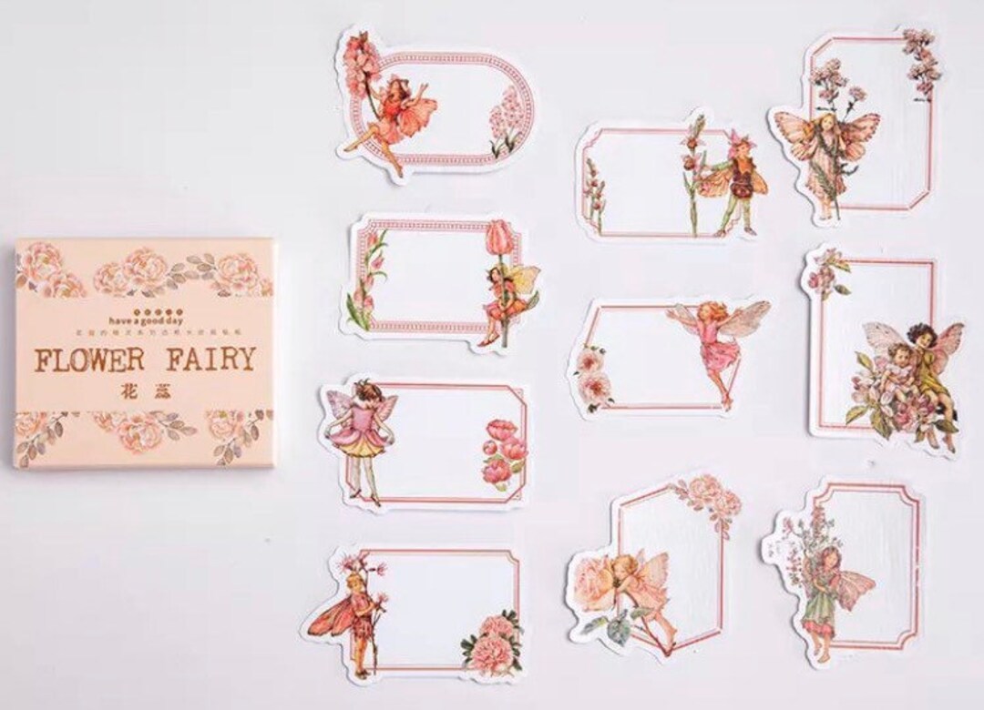 Flower Fairies Pack of 30 Labels Stickers for Your Junk Journal, Diary ...