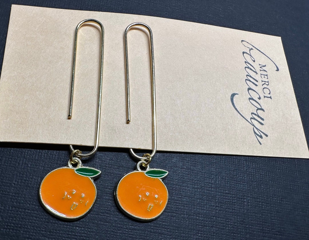 A Superb Set of 2 Orange Fruits Paper Clips for Your Planner, Agenda or ...