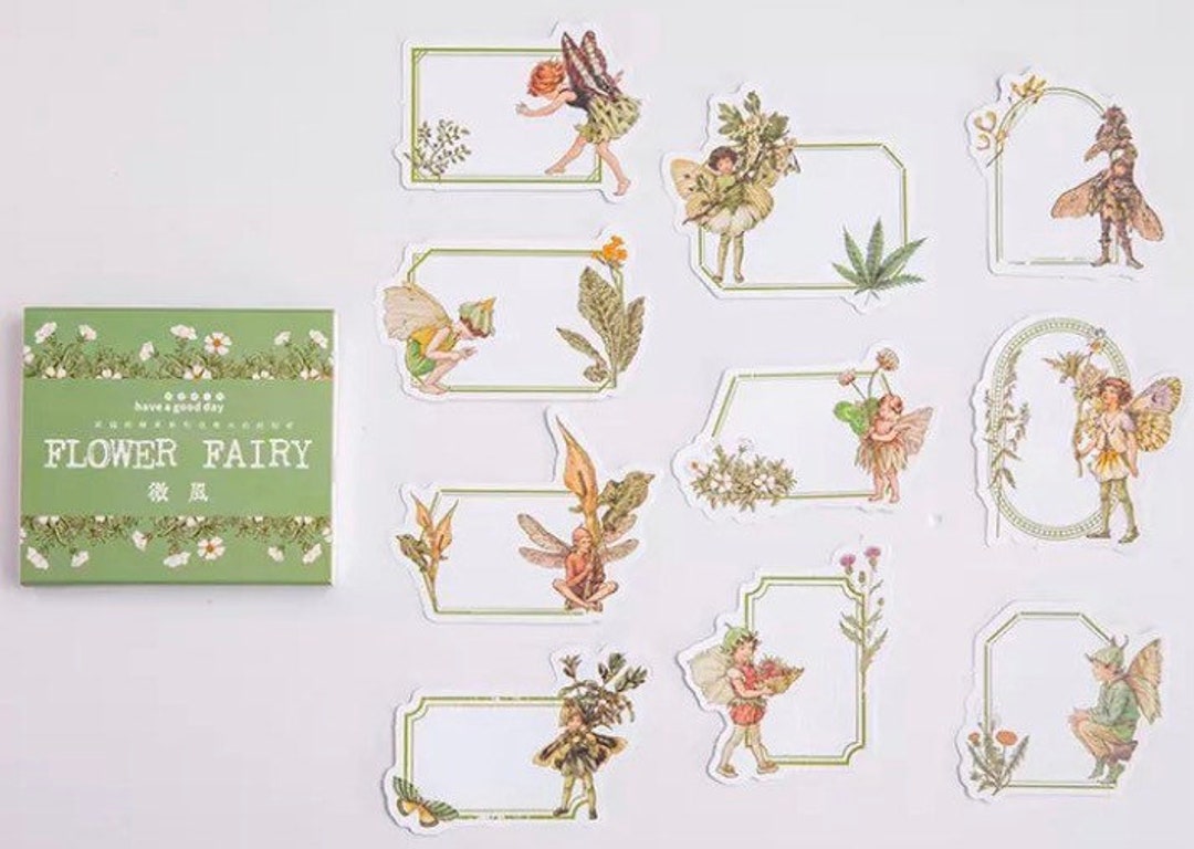 Flower Fairies Pack of 30 Labels Stickers for Your Junk Journal, Diary ...